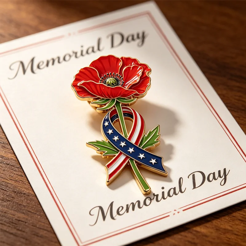Unisex 3D Poppy Badge for Fallen Soldiers' Memorial Day – flairgifts.com